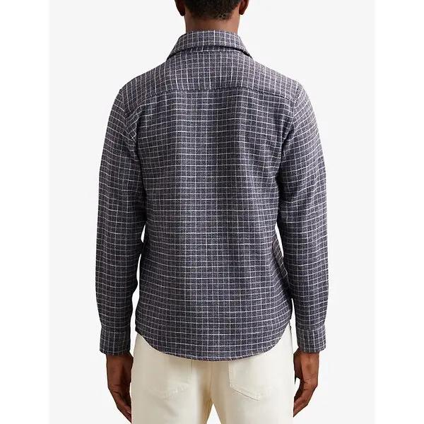 REISS Check-print Jersey Overshirt - One-color
