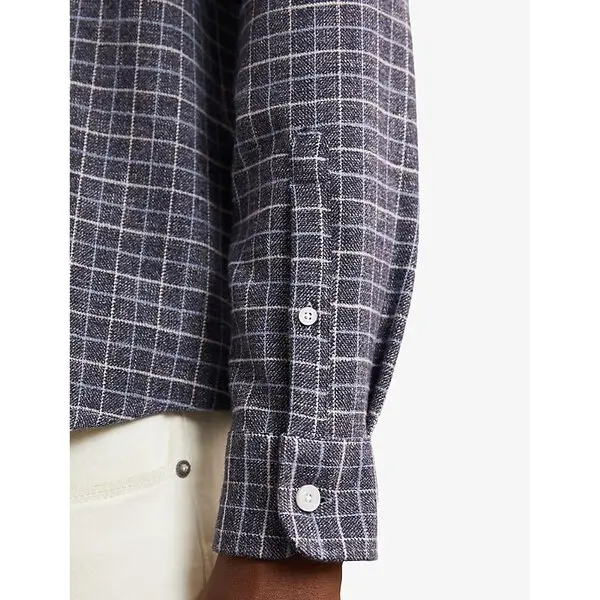 REISS Check-print Jersey Overshirt - One-color