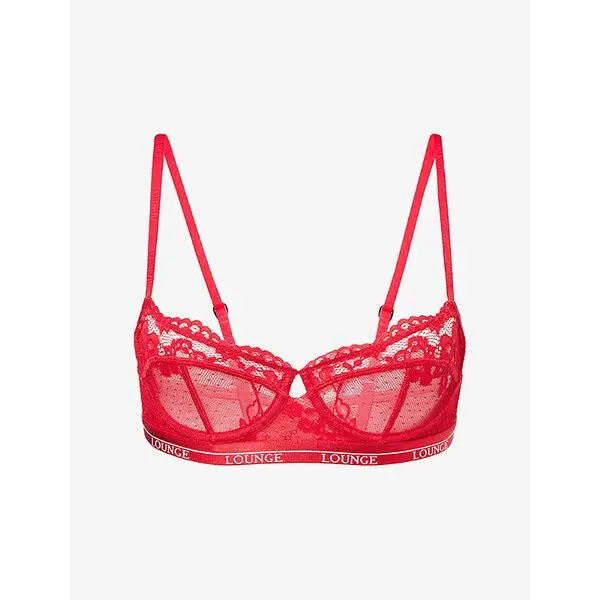 Lounge Blossom Balcony Lace Bra - Maroon