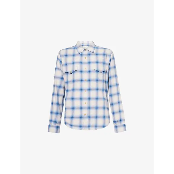 AUSTIN POST Western Plaid Cotton-wool Blend Shirt
