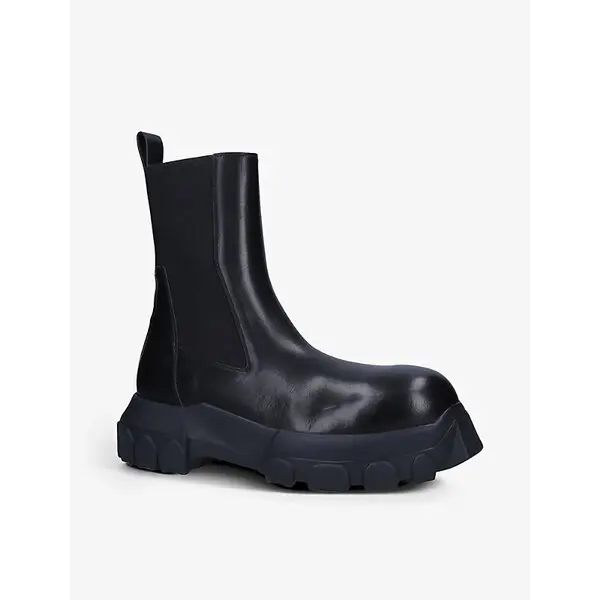 Rick Owens Lug-sole Leather Ankle Boots