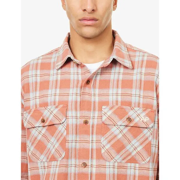 AUSTIN POST Plaid-checked Western Flannel Shirt