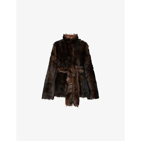 Nour Hammour Elsa High-neck Shearling Coat