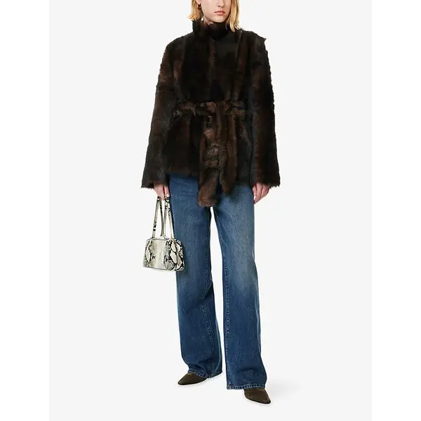 Nour Hammour Elsa High-neck Shearling Coat
