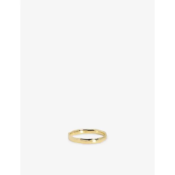 Monica Vinader 14ct Yellow Hammered Band Ring - Gold
