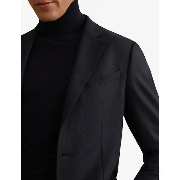 REISS Carson Flannel Single-breasted Wool-blend Blazer