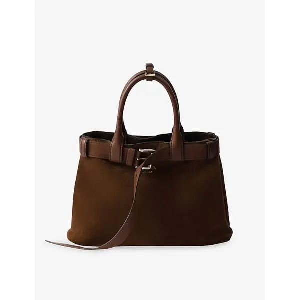 Prada Suede Tote Bag With Buckle