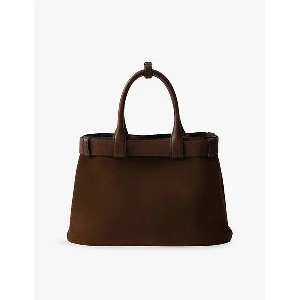 Prada Suede Tote Bag With Buckle