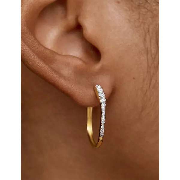 Monica Vinader Riva Medium Lab-grown Diamond Hoop Earrings - Gold