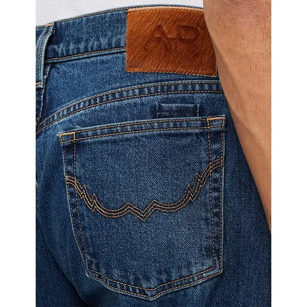 AUSTIN POST Pressed-crease Wide-leg Denim Jeans