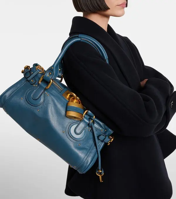 Chloé Paddington Leather Shoulder Bag - Blue