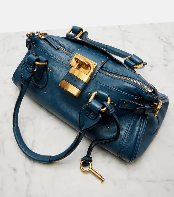Chloé Paddington Leather Shoulder Bag - Blue