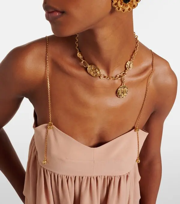 Chloé Gathered Silk Top - Pink