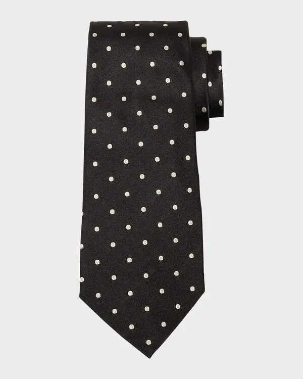 Ralph Lauren Purple Label Dotted Satin Neck Tie