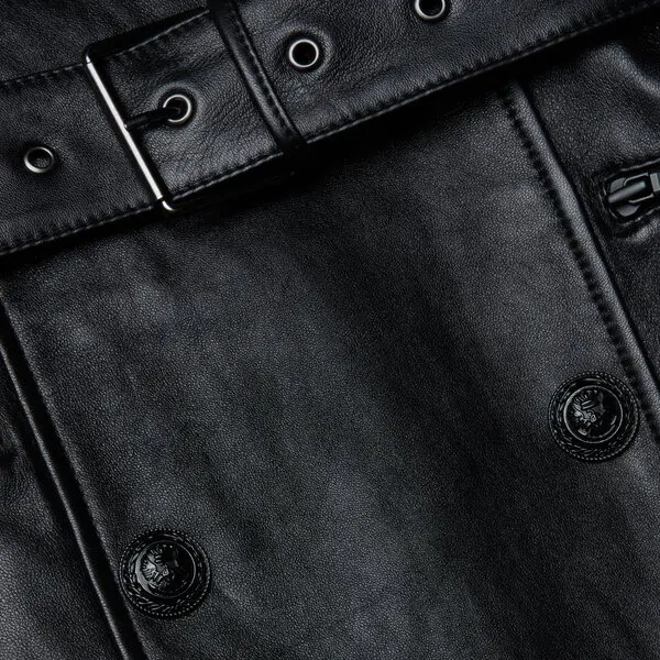 L'Agence Celina Fringed Leather Trench