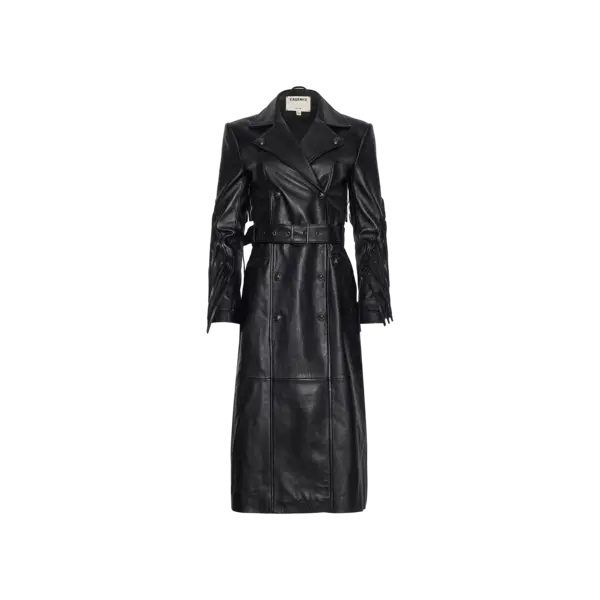 L'Agence Celina Fringed Leather Trench