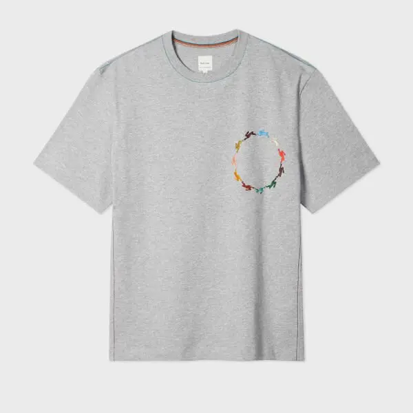 Paul Smith T-shirt With Multicolour Rabbit Embroidery