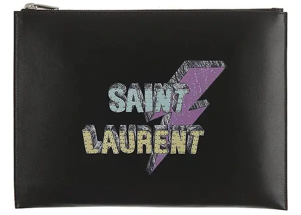Saint Laurent Rider Clutch Pouch - Black
