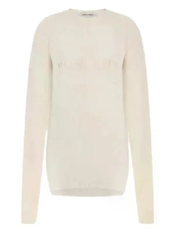 Alberta Ferretti Logo-embroidered Sweater - Neutrals