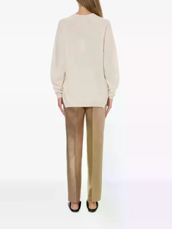 Alberta Ferretti Logo-embroidered Sweater - Neutrals