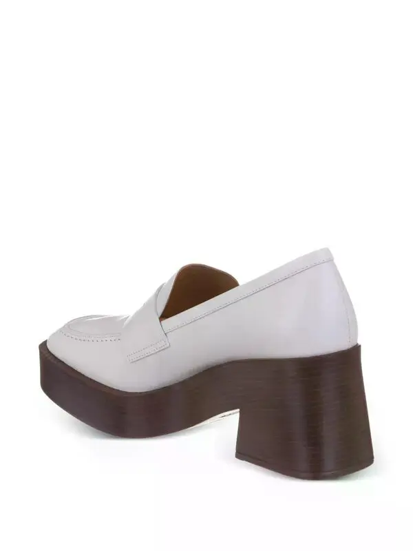 TOD'S 75mm Leather Loafers With Platform Sole - White