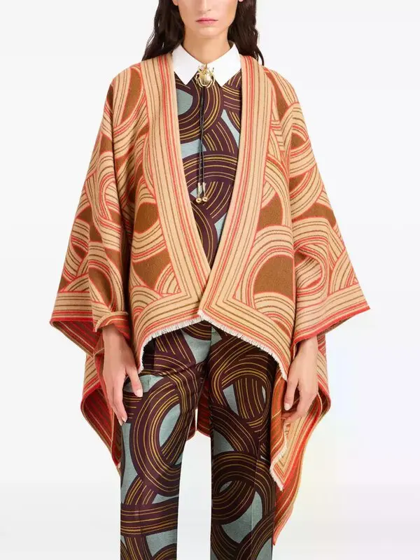 La DoubleJ Soul Fringed Patterned Poncho