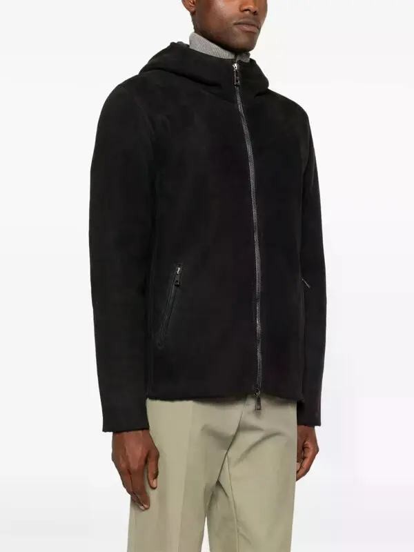 GIORGIO BRATO Hooded Leather Jacket