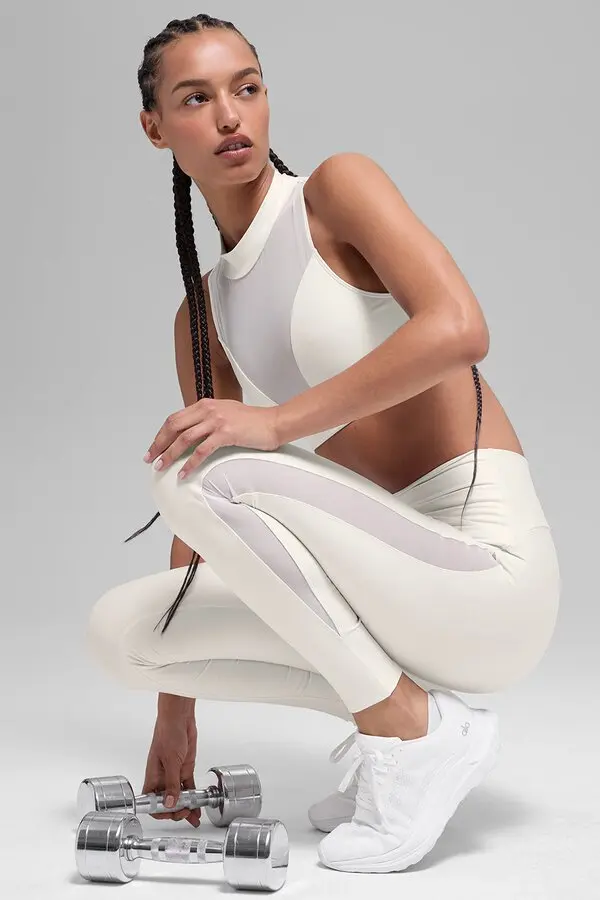 Alo Yoga Airlift High-waist Mesh Leggings - Ivory