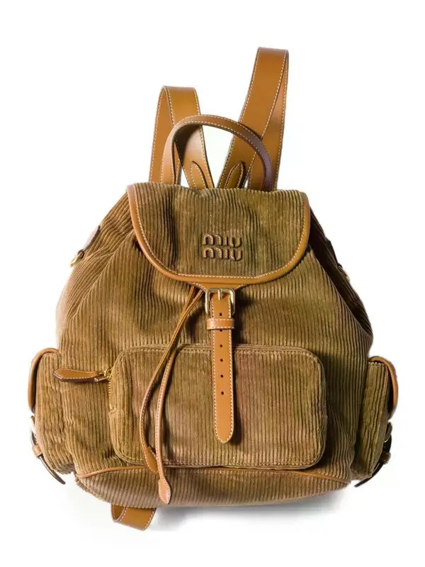 Miu Miu Large Corduroy Cotton Backpack
