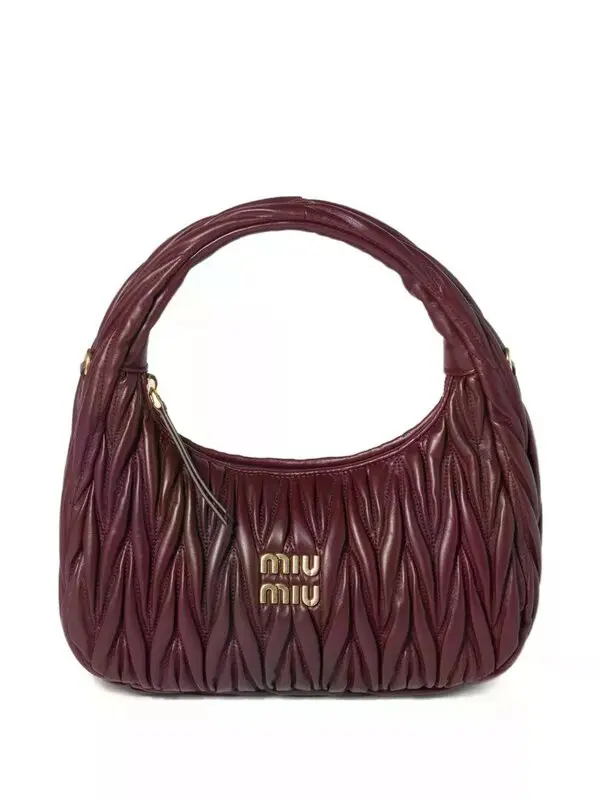 Miu Miu Wander Matelassé Leather Tote Bag - Red