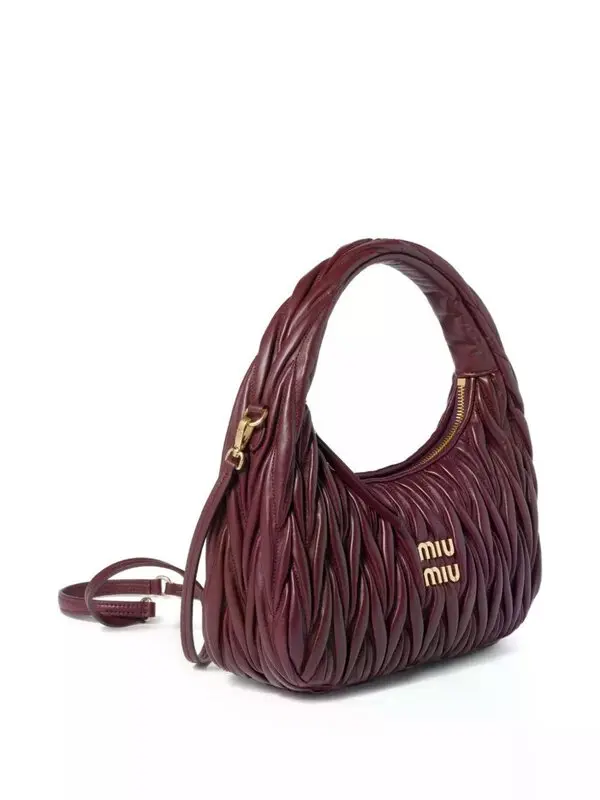 Miu Miu Wander Matelassé Leather Tote Bag - Red