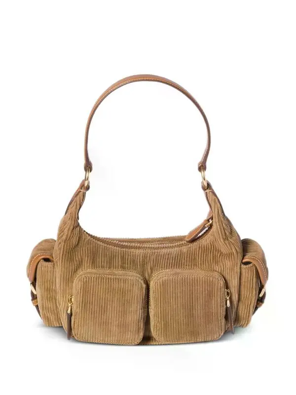 Miu Miu Corduroy Pocket Shoulder Bag - Brown
