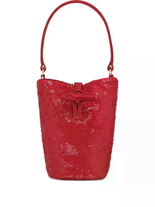 Longchamp Mini Le Roseau Sequin-embellished Bucket Bag