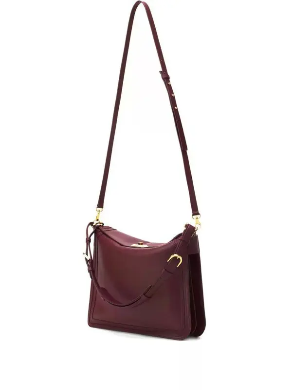 LANVIN Sac Compagnon Leather Shoulder Bag - Red