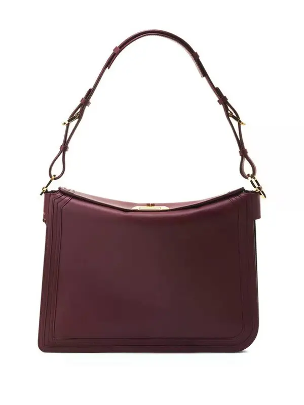 LANVIN Sac Compagnon Leather Shoulder Bag - Red