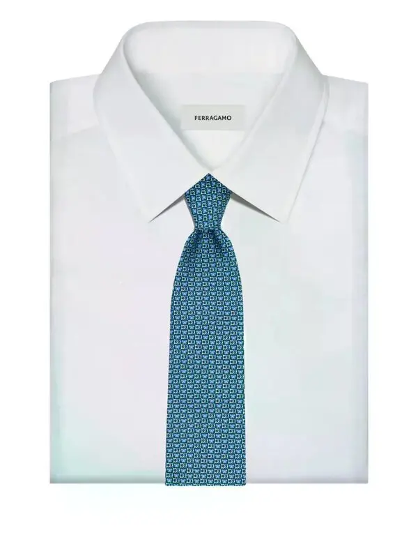 FERRAGAMO Butterfly-gancini Print Silk Tie
