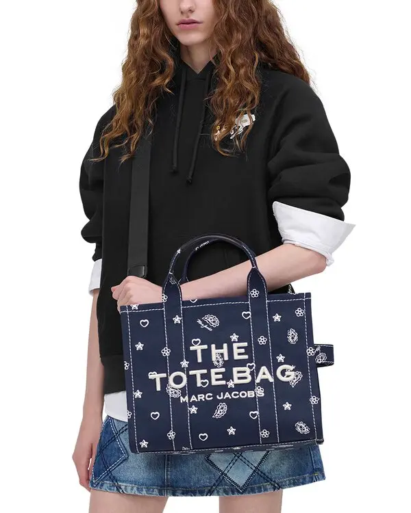 Marc Jacobs The Bandana Medium Canvas Tote - Navy Multi