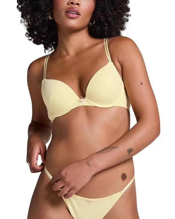 Hunkemoller Pointelle Padded Underwired Bra - Pastel Yellow