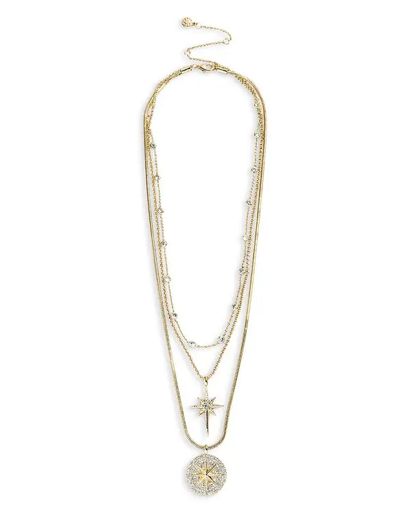 Baublebar Lyra Crystal Celestial Layered Pendant Necklace - Gold
