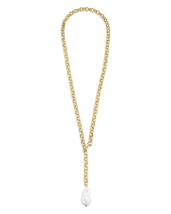 Baublebar Teagan Faux Pearl Lariat Necklace - Pearl/gold
