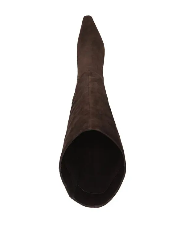 Sam Edelman Sylvia Extra Wide Calf Pointed Toe High Heel Boots - Chocolate