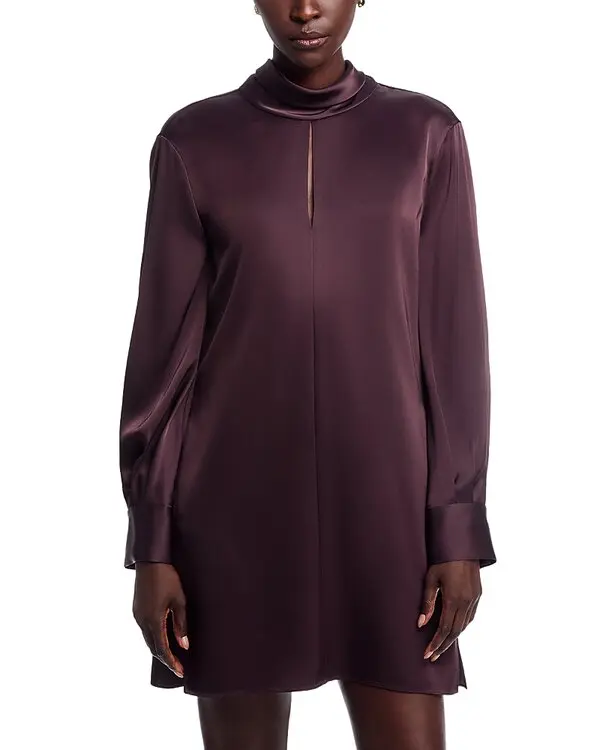 Theory Blouson Sleeve Dress - Deep Plum