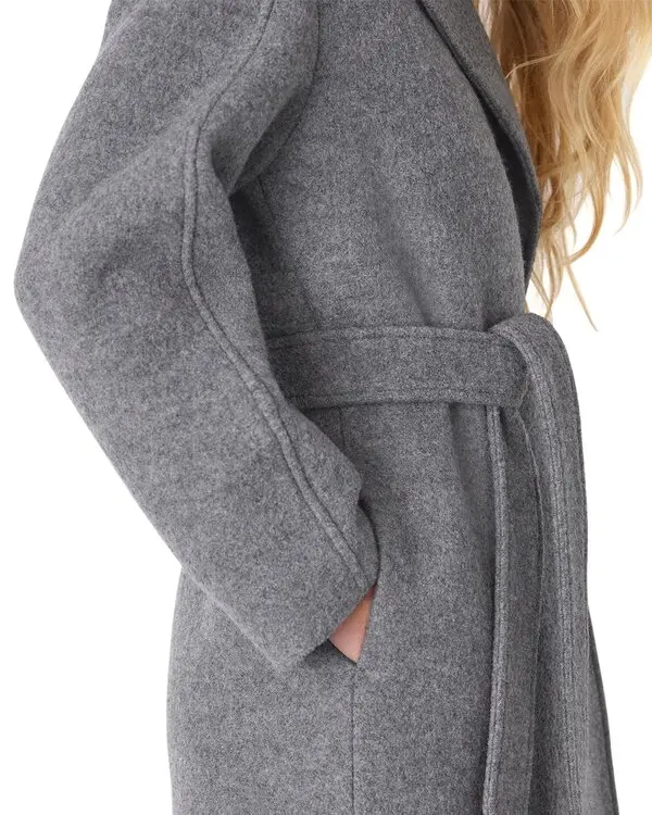 Whistles Long Belted Wool Coat - Grey
