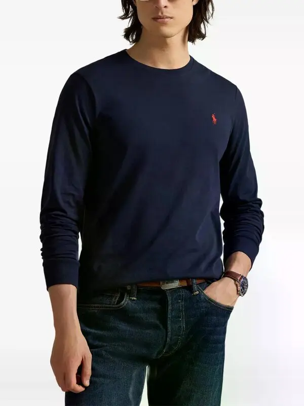Polo Ralph Lauren Logo-embroidered Long-sleeve T-shirt - Blue