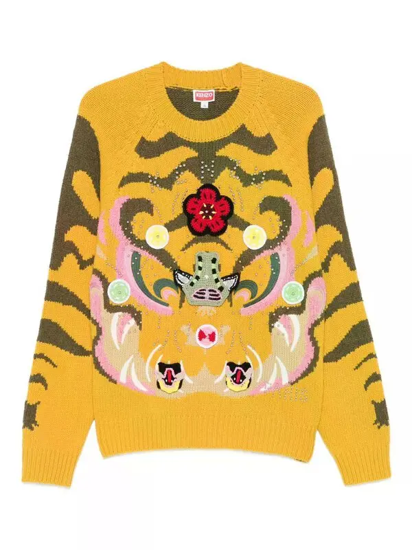 Kenzo Tiger-embellished Knit Sweater