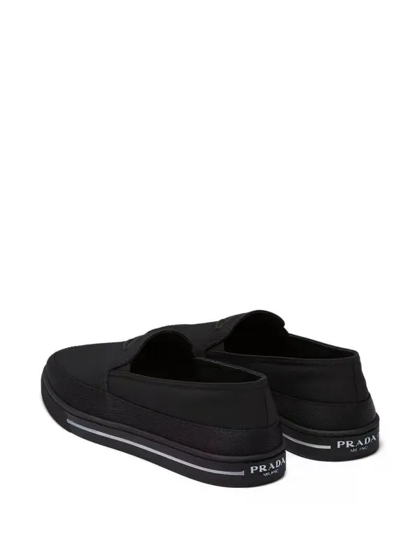 Prada Re-nylon Embossed Logo Slip-on Trainers - Black