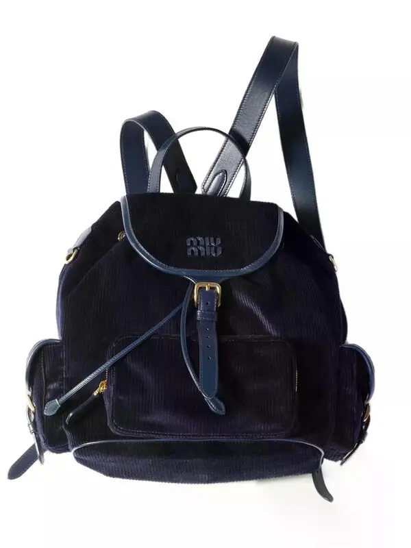 Miu Miu Corduroy Backpack - Blue