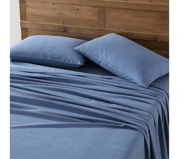 Eddie Bauer Solid Blue Cotton Twin Sheet Set