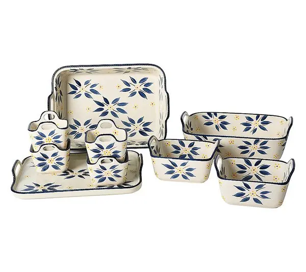 TEMP-TATIONS As Is Old World 9pc Bakeware Set W/ Handles - One-color