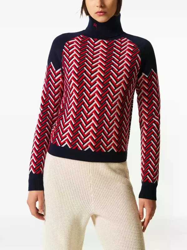 Perfect Moment Chevron-pattern Sweatshirt